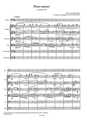 Rott, Hans : Pater noster : für Bariton und Streicher - bei Musikforum ...