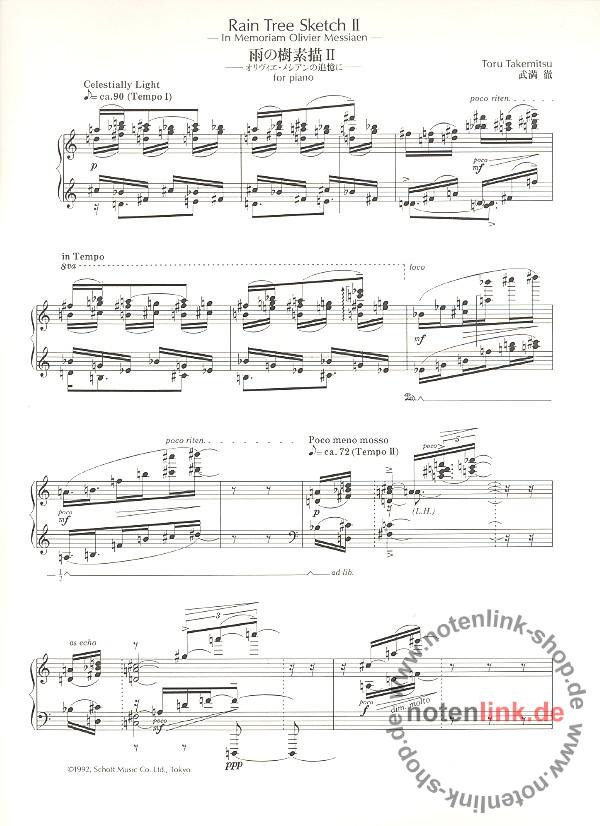 Takemitsu, Toru : Rain Tree Sketch no.2 - In memoriam Olivier Messiaen ...
