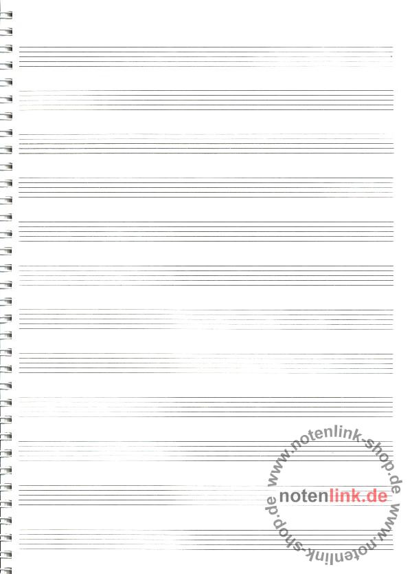Notenheft Din A4 hoch 12 Systeme 64 Seiten Papier weiß, Ringbindung ...