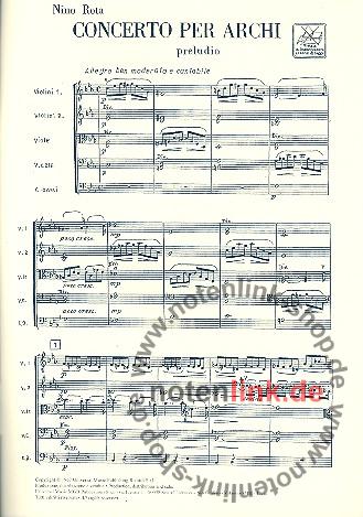 Concerto per archi von Nino Rota - Casa Ricordi | Musikforum Demond