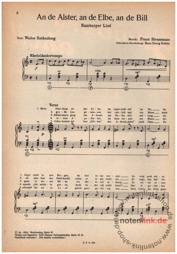 Strassmann, Franz : Hamburg Ahoi Band 1 für Akkordeon - Akla ...