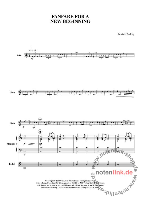 Fanfare For A New Beginning von Lewis J. Buckley - Notendownload ND ...