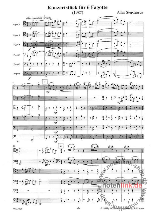 Konzertstück (1987) von Allan Stephenson - Accolade Musikverlag und ...