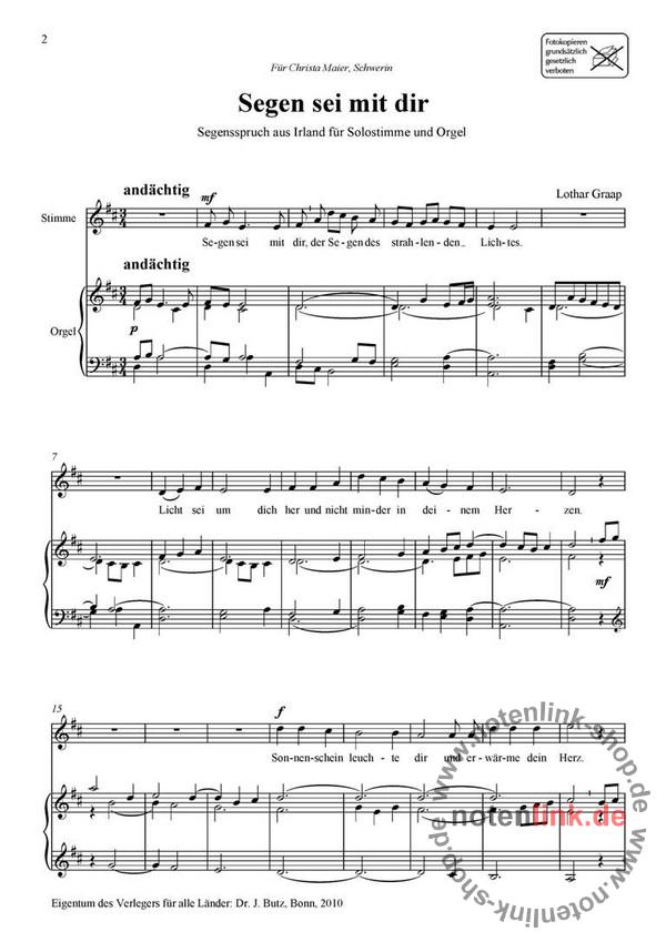 Irische Segenswünsche von Lothar Graap - Dr. J. Butz Musikverlag ...