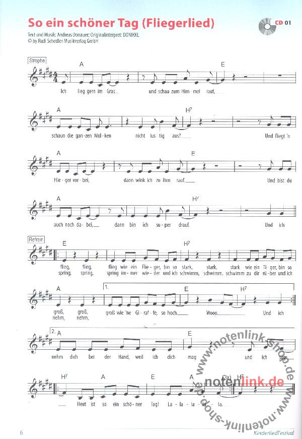 Das Kinderlied Festival (+CD) Liederbuch Melodie/Texte/Akkorde ...