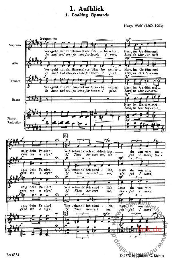 Wolf, Hugo : 6 geistliche Lieder nach Gedichten von Joseph von ...