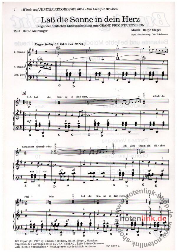 Bunt gemischt Band 8 für Akkordeon Bekannte und beliebte Melodien von ...