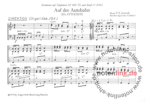 Auf der Autobahn und Es ist so von Slavko Avsenik - August Seith ...