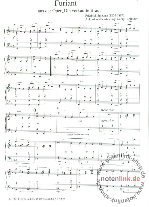Furiant für Akkordeon von Bedrich Smetana - Eres Verlag | im Notenshop ...