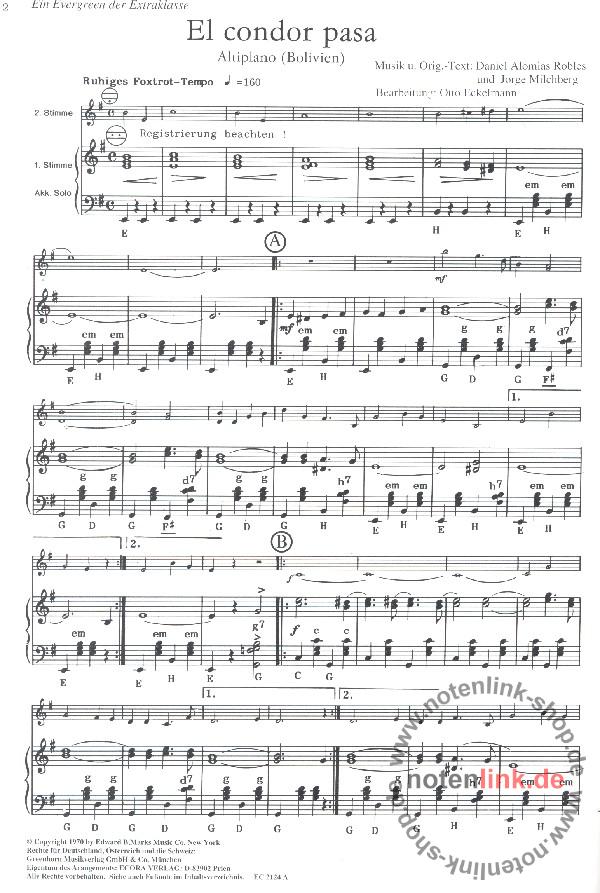 Bunt gemischt 24 für Akkordeon bekannte und beliebte Melodien, von ...