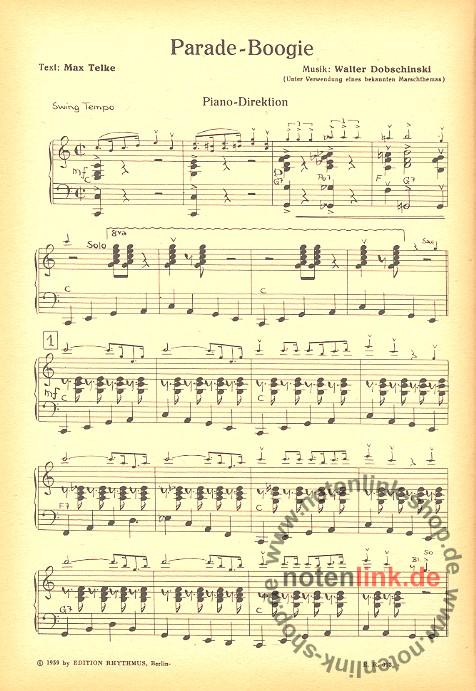 Parade-Boogie und Fair play: für Salonorchester - Budde Music ...